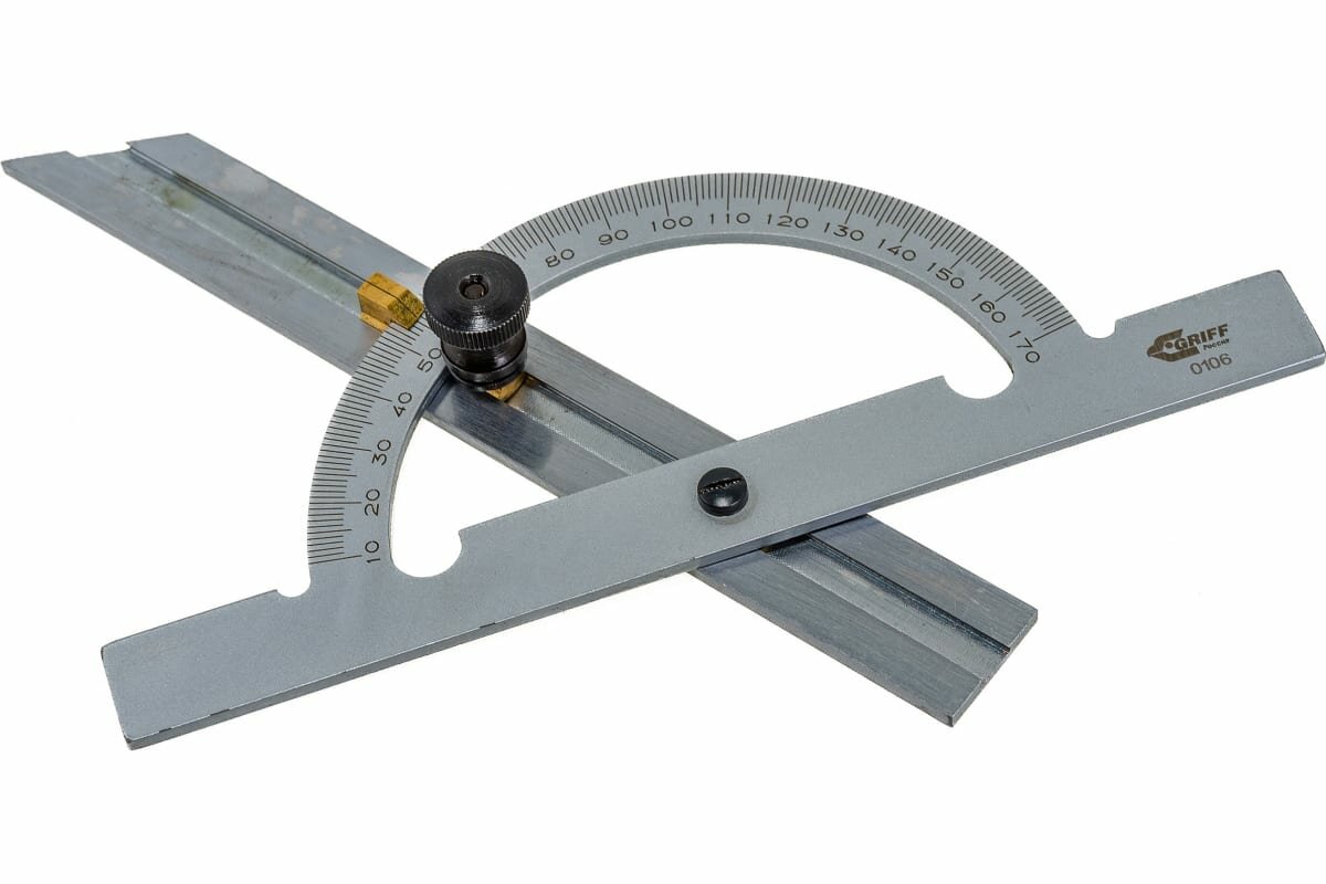 GRIFF Угломер-транспортир 0-180, диаметр 100 мм, длина 150 мм, модель D143005