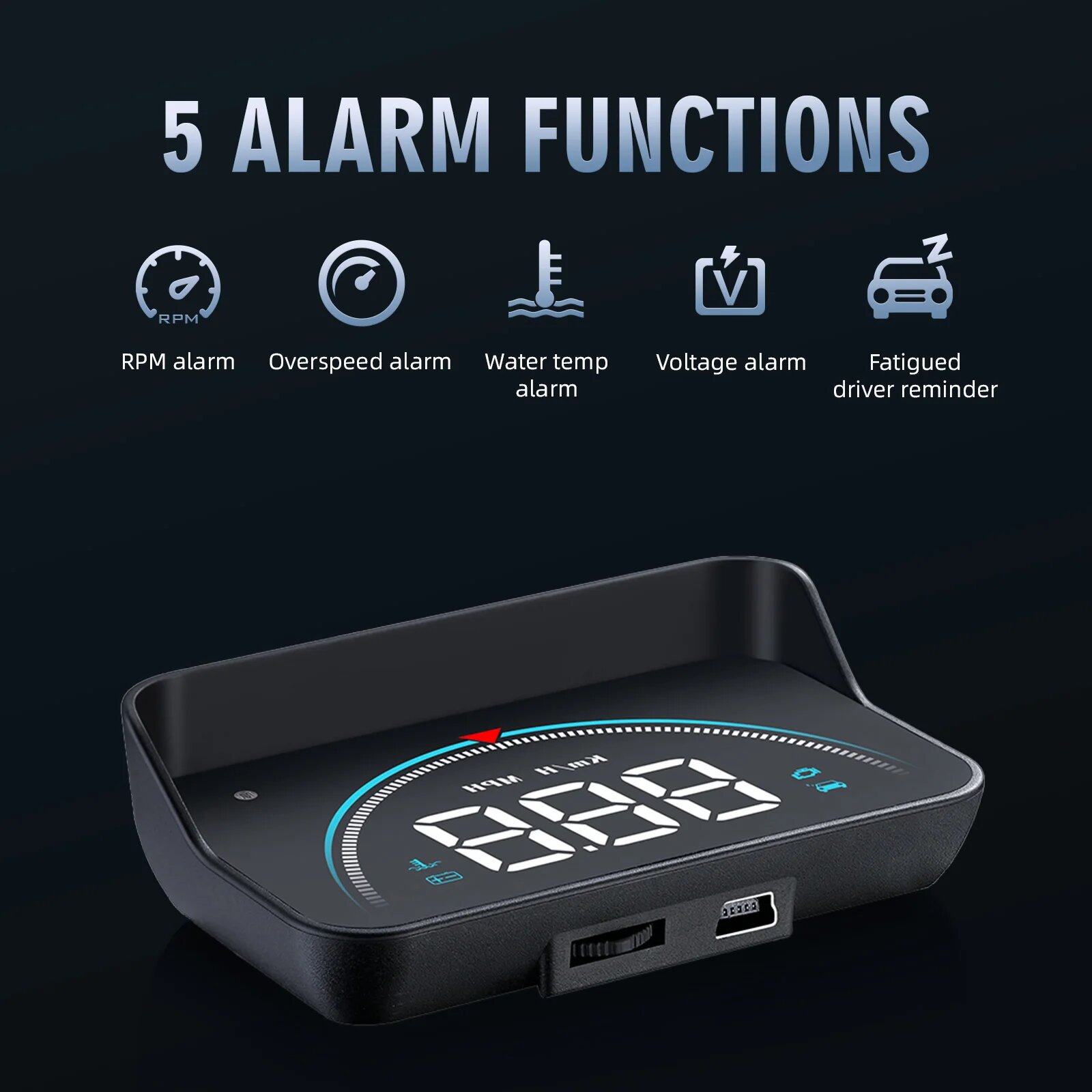 M8 HUD Автомобильный Проектор OBD2 II Дисплей Проектор Лобовое Стекло Спидометр Датчик Температуры Сигнализация Превышения Ск.