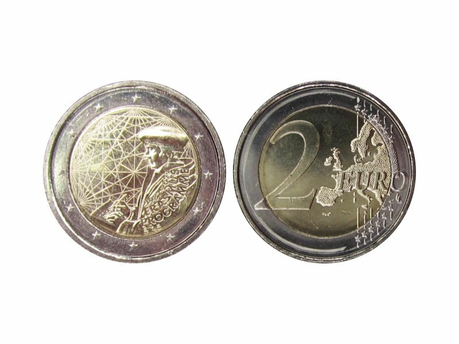 2 евро Ирландии 2022 г. 35 лет программе Эразмус