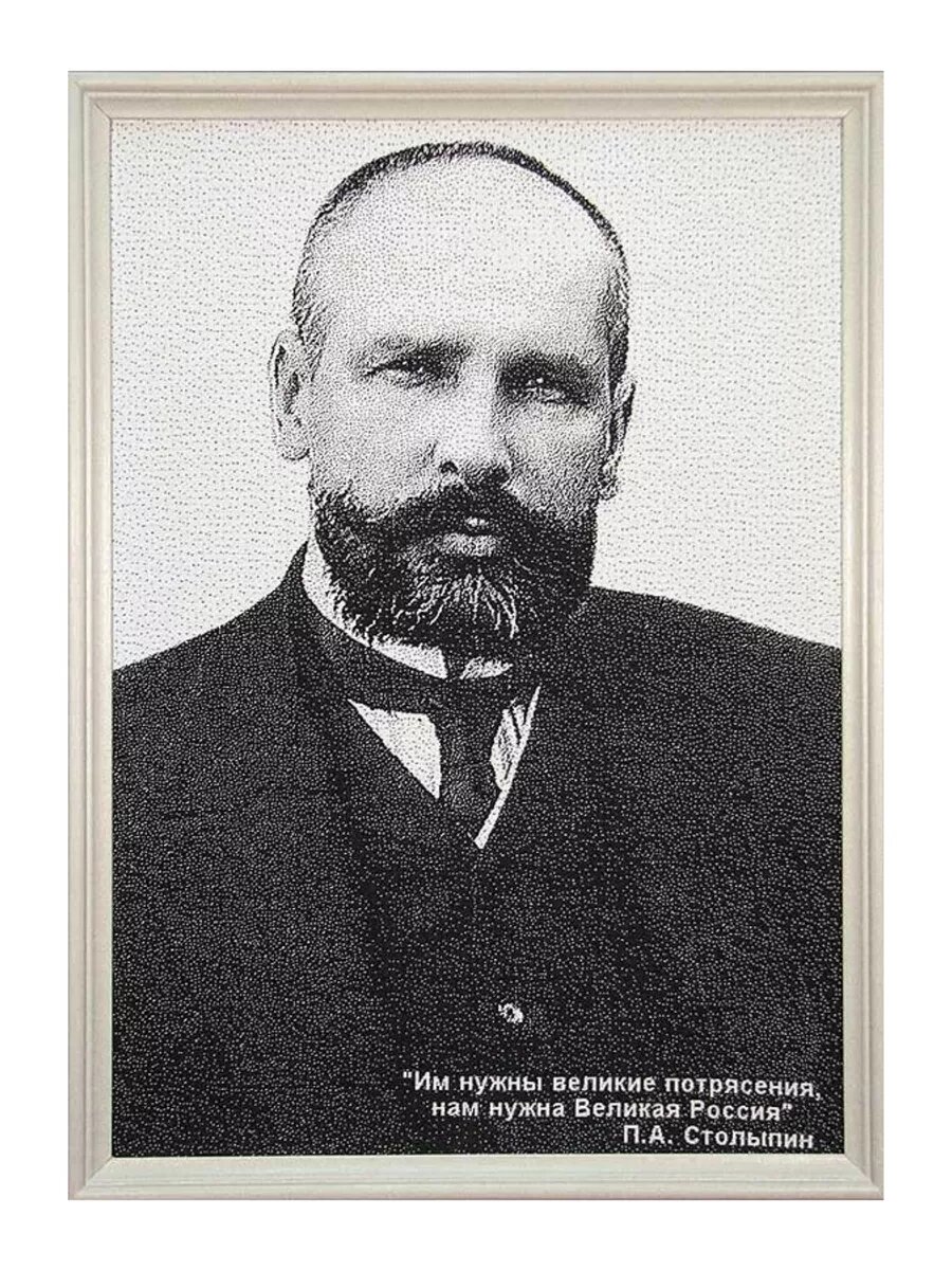 Картина "Столыпин П. А" 33 см x 45 см гобелен в раме, без стекла