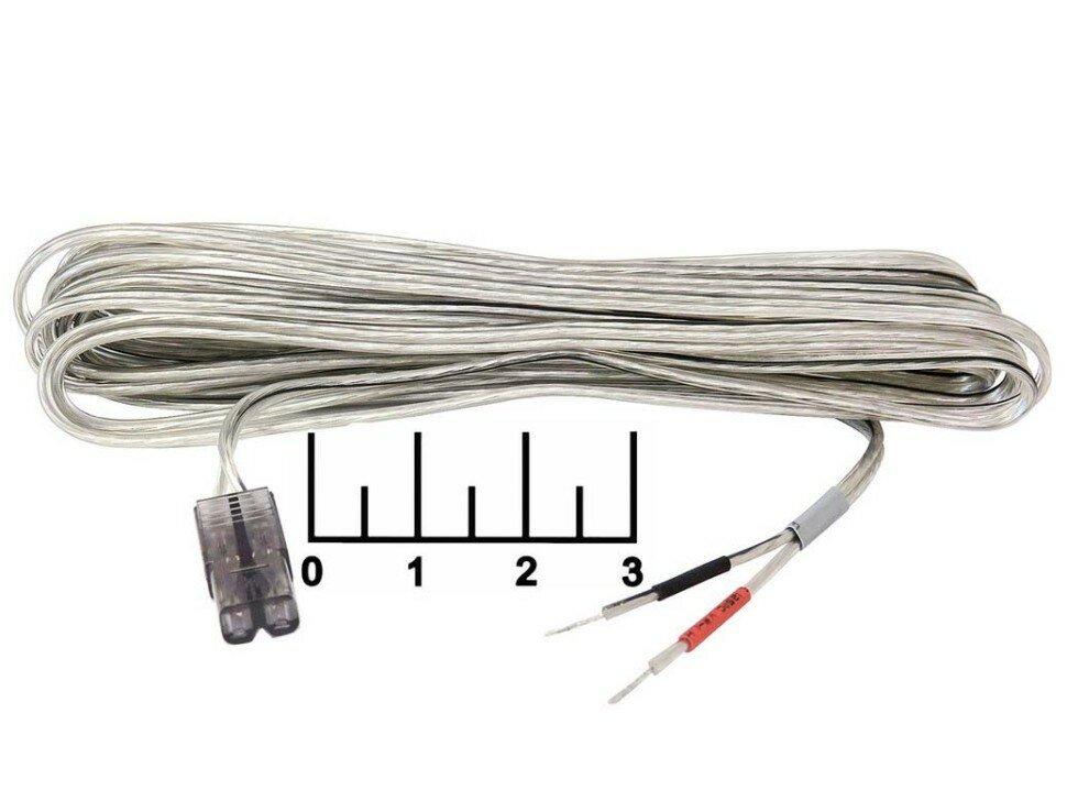 Разъем для акустики 2pin гнездо 4м серый (домашний кинотеатр/музыкальный центр)