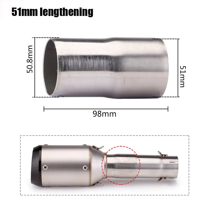 Универсальные адаптеры для выхлопных труб мотоцикла 60-51 мм из нержавеющей стали с ЧПУ, адаптер для преобразования мотоцикла, разъем 61-51 мм