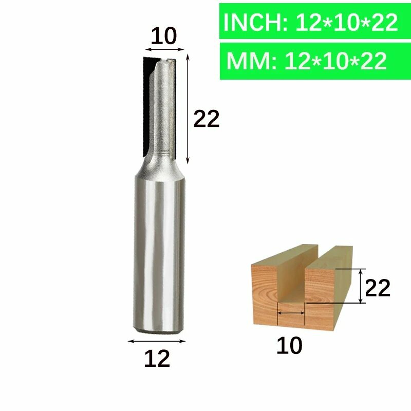 Набор фрез Vsharp PCD алмазных, прямые, 1/2 дюйма, 12 мм, для работы по дереву 12x10x22