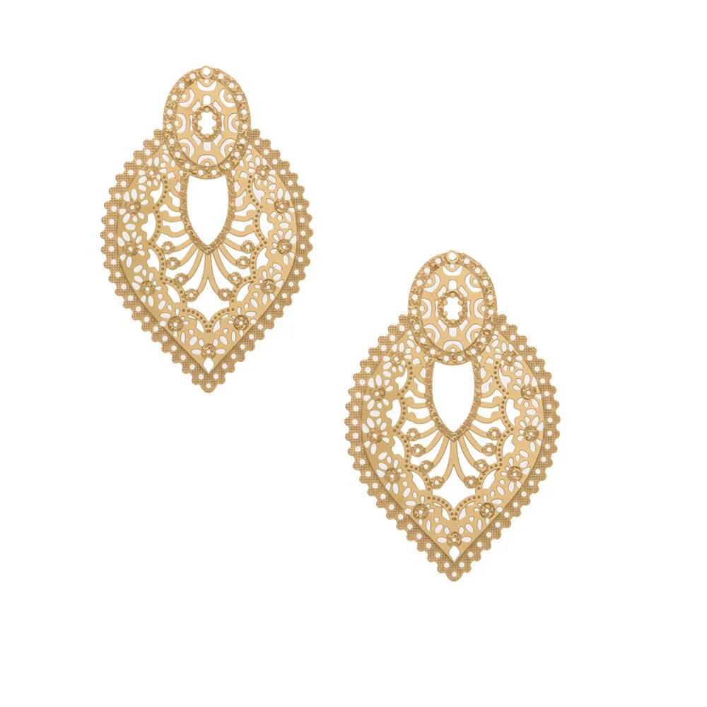 Золотые серьги с узором, Gold K