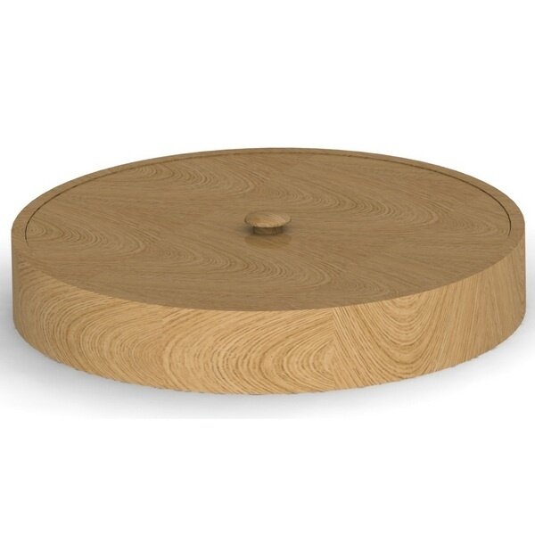 Шкатулка KOROB деревянная круглая, №06, диаметр 208 мм