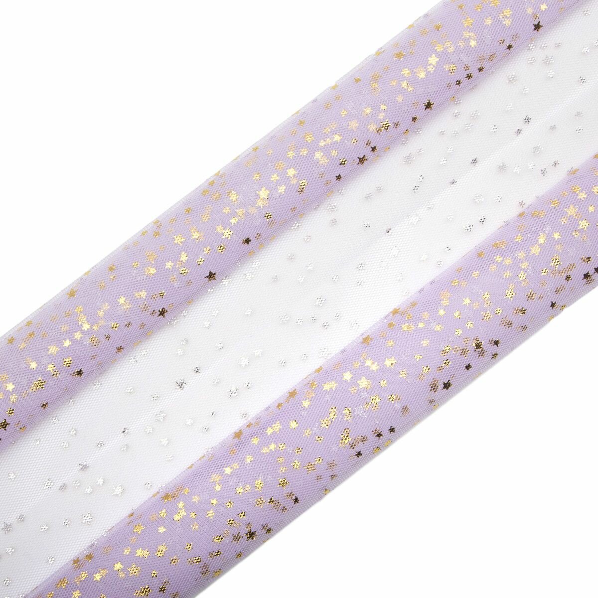 AR1371 Фатин со звездочками 50*50см (лавандово-розовый)