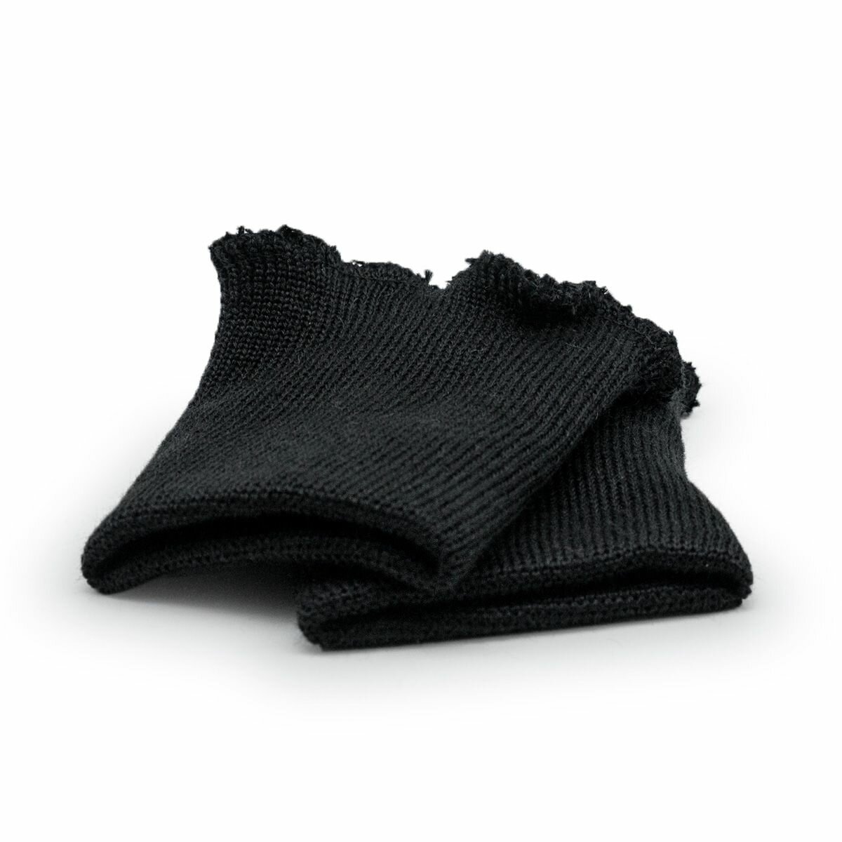 Манжет плотный зимний (30% шерсть, 70% акрил), 10 кл, 1*1, без шва, 8,5см*9,5см (004 черный)
