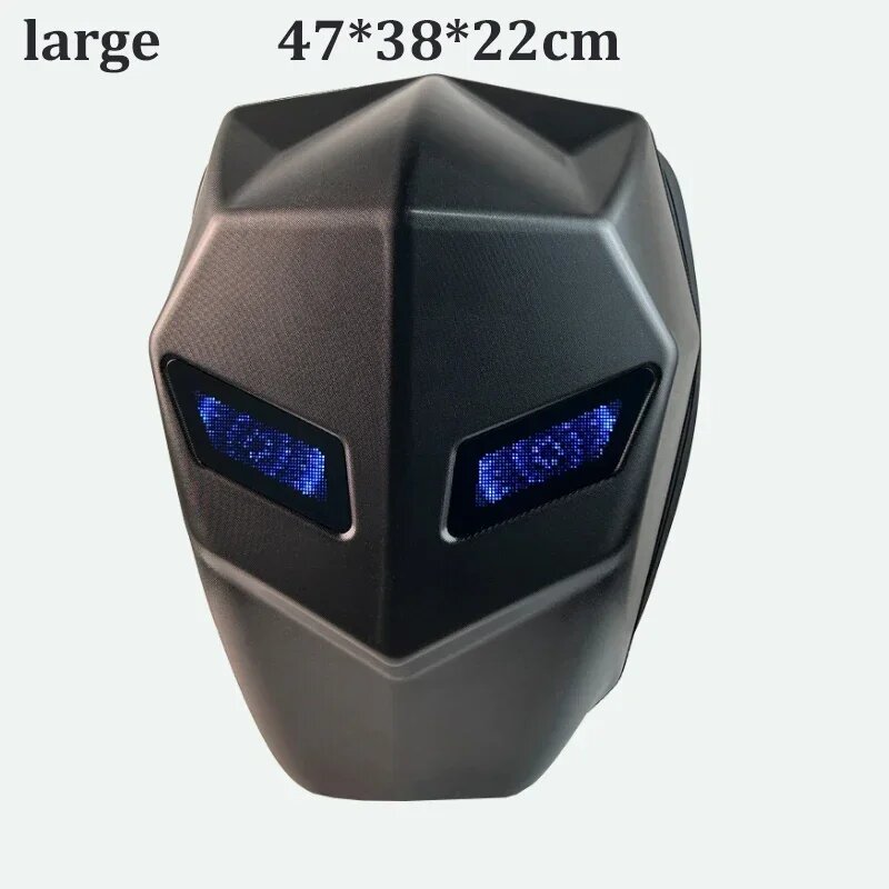 Черный мотошлем с LED, размер L