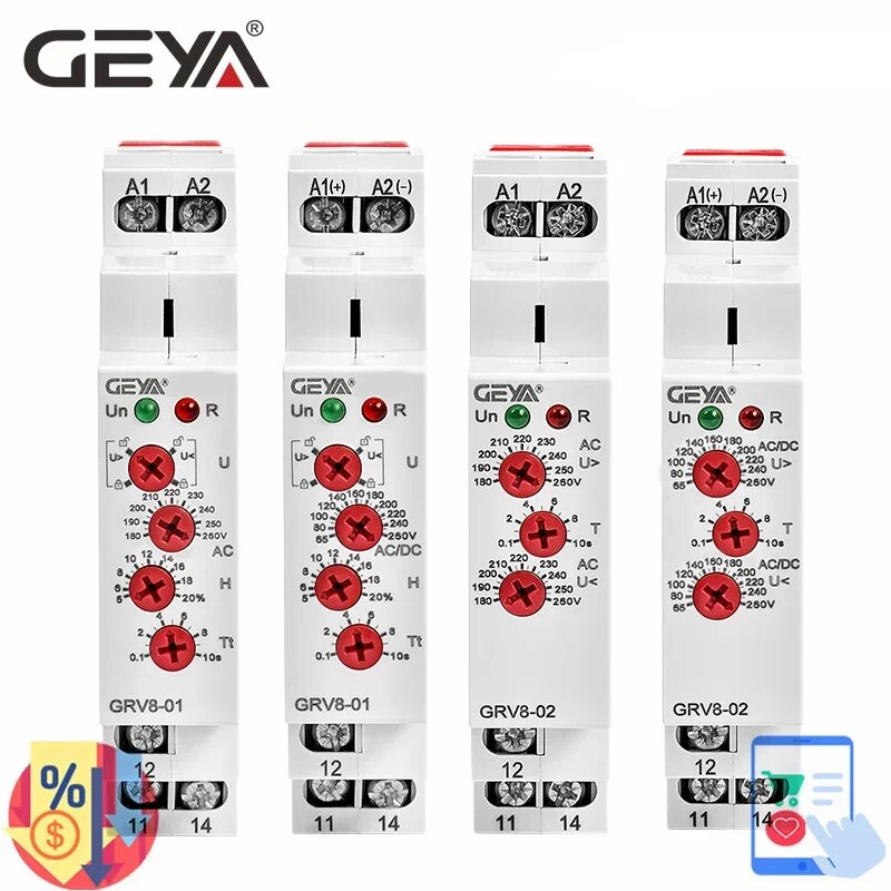 GEYA GRV8-01/02 Однофазное реле напряжения GRV8-01 ACDC110-240V