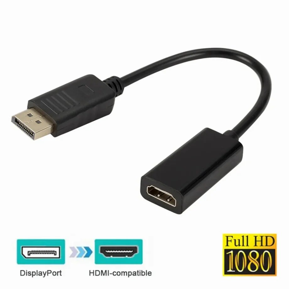 DP-HDMI адаптер кабель черный 1080P