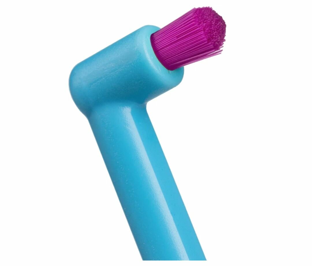 Зубная щетка Revyline SM1000 Single голубая с фиолетовой щетиной, монопучковая