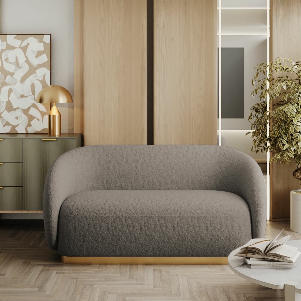 Диван в современном стиле ZAFFIRO прямой 142 см BRAVO ARBEN цвет CINDER