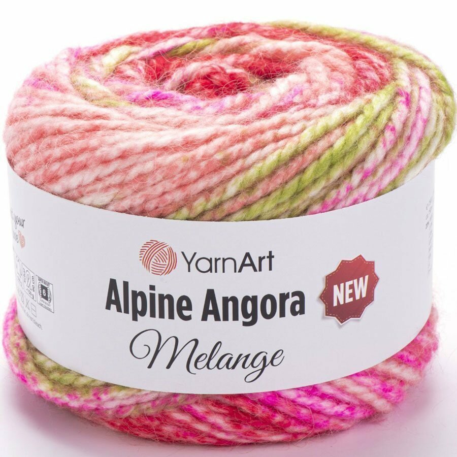 Пряжа Yarnart ALPINE ANGORA MELANGE 6417 принт (3 мотка)