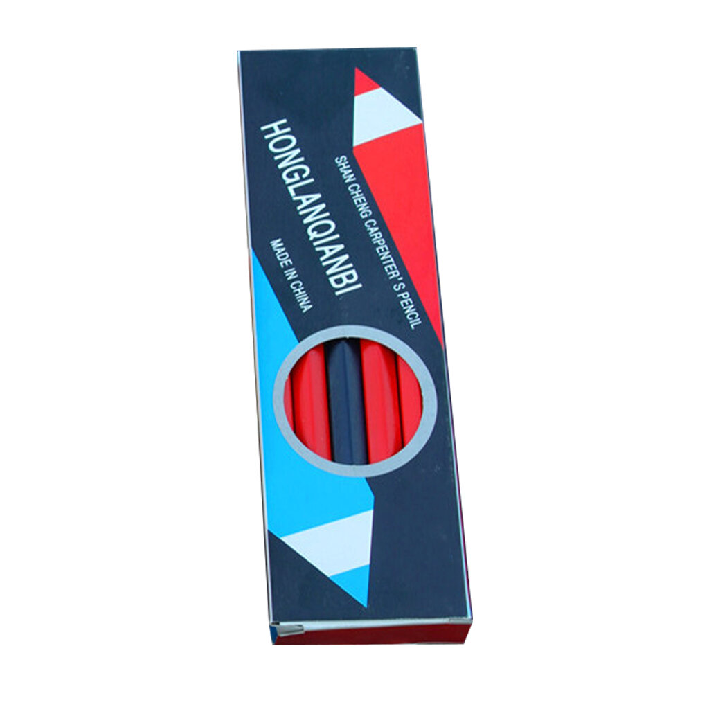 10 шт, карандаши для деревообработки-большие восьмиугольные, красные и синие