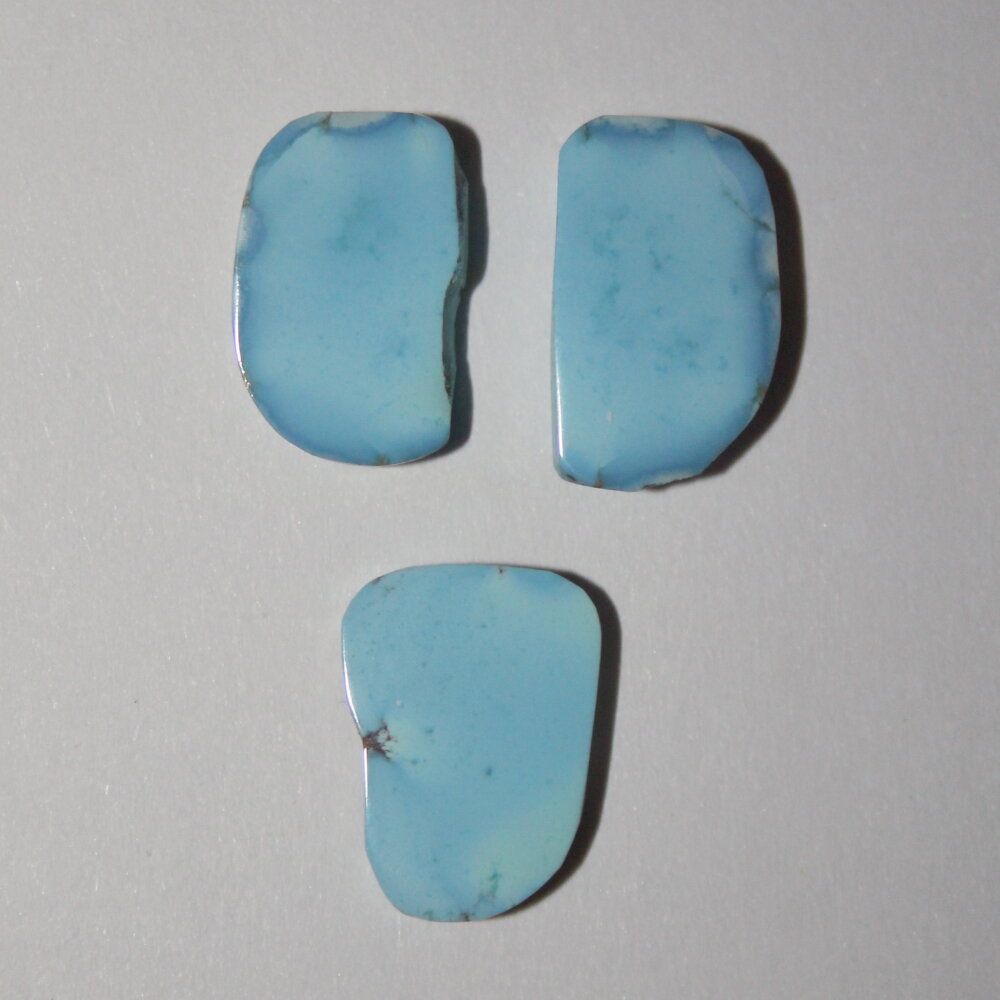 Тройка кабошонов Бирюзы, сет кабошонов Бирюзы, Казахстан, "True Stones"