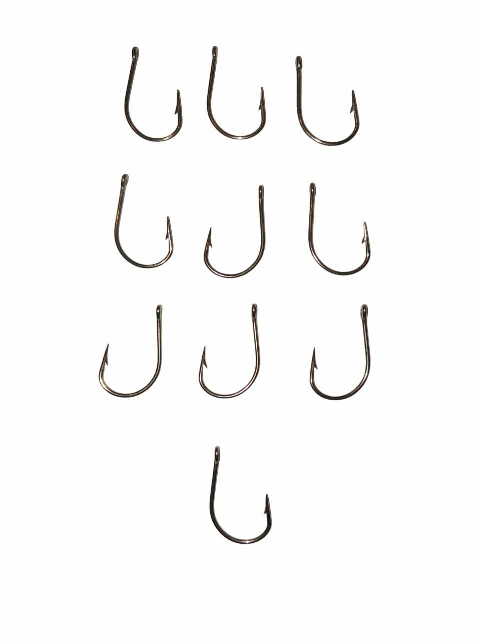 Крючки рыболовные никелированные 8х8х16-0,8 (кольцо) - 10 крючков
