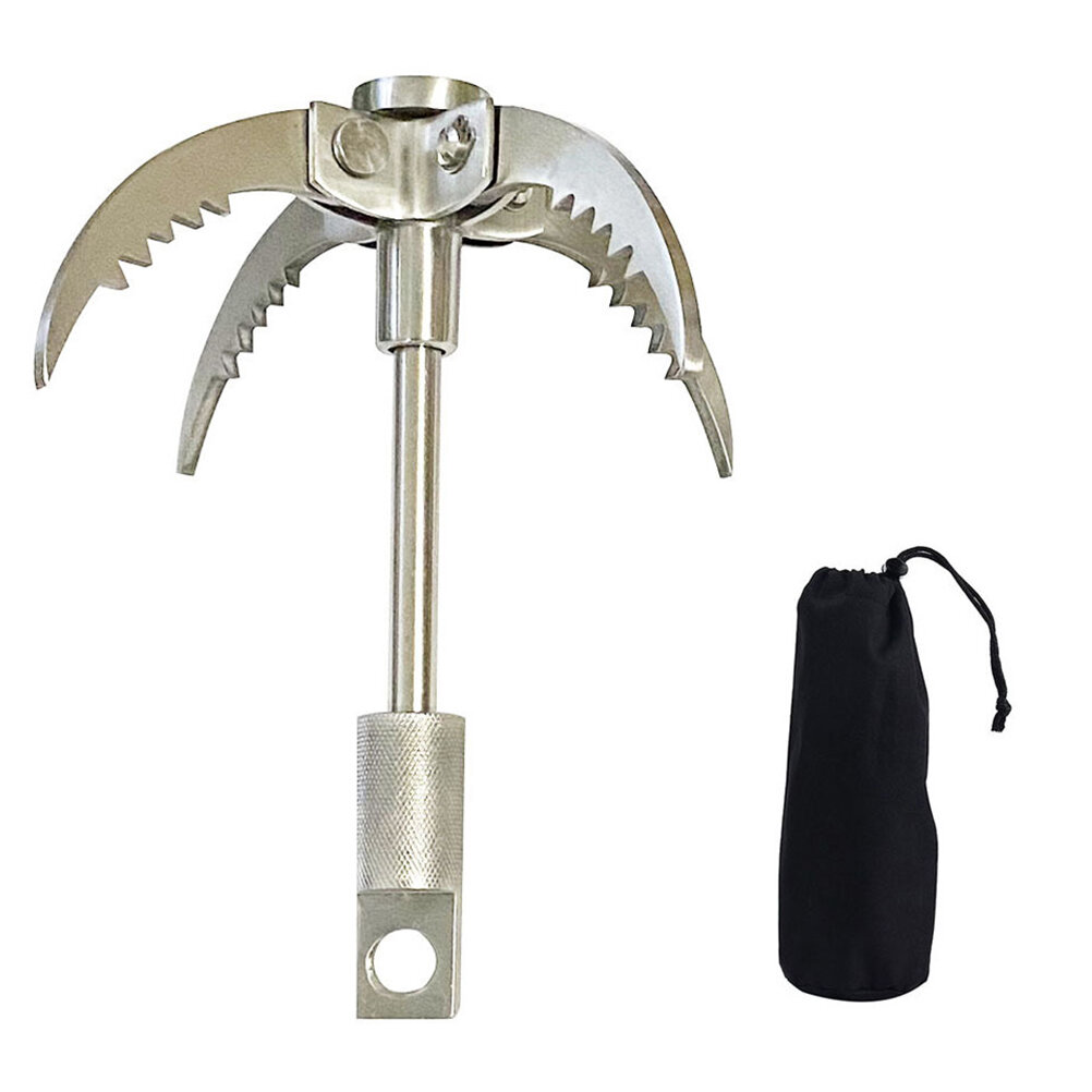 Абордажный крюк-карабин из нержавеющей стали с когтями для выживания в дикой природе, подводного плавания, скалолазания и альпинизма.