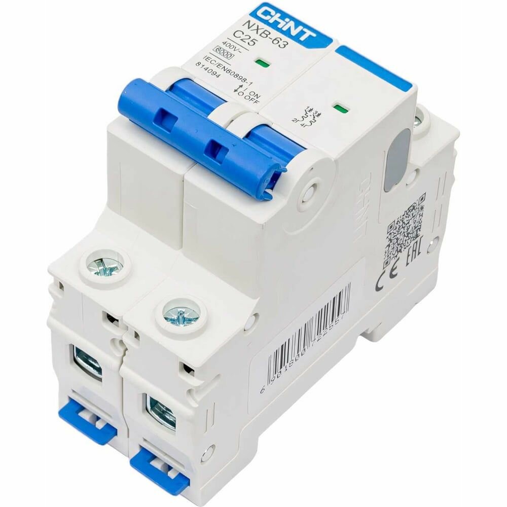 Выключатель автоматический модульный 2п C 25А 6кА NXB-63 (R) CHINT 814094