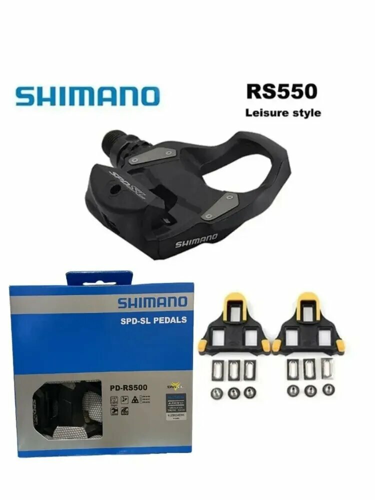 Педали SHIMANO PD RS500 для шоссейного велосипеда из углеродного волокна, с шипами SH11 SPD-SL RS500, детали для велосипеда