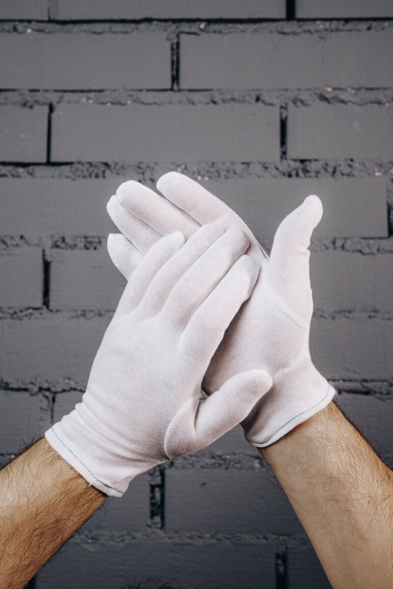 Защитные хлопчатобумажные перчатки JCT-101 (XL) J-Touch для точных работ