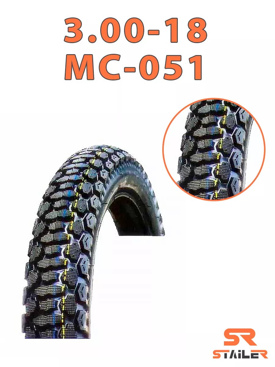 Мотошина для мотоцикла 3.00-18 (MC-051)