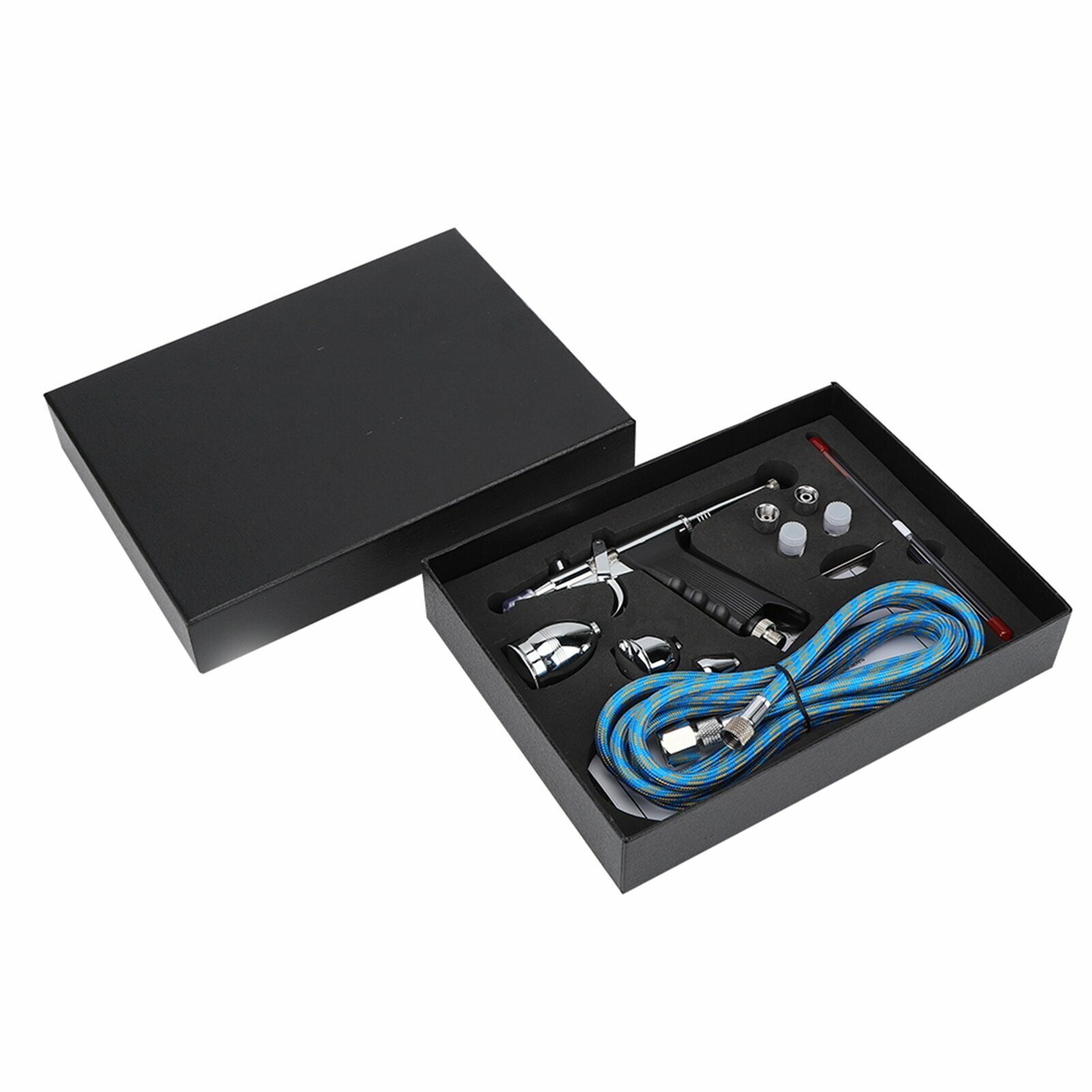 Набор аэрографа (распылителя) металлический, инструмент для окрашивания моделей и декорирования тортов, объём 2CC/7CC/10CC. Набор распылителей.