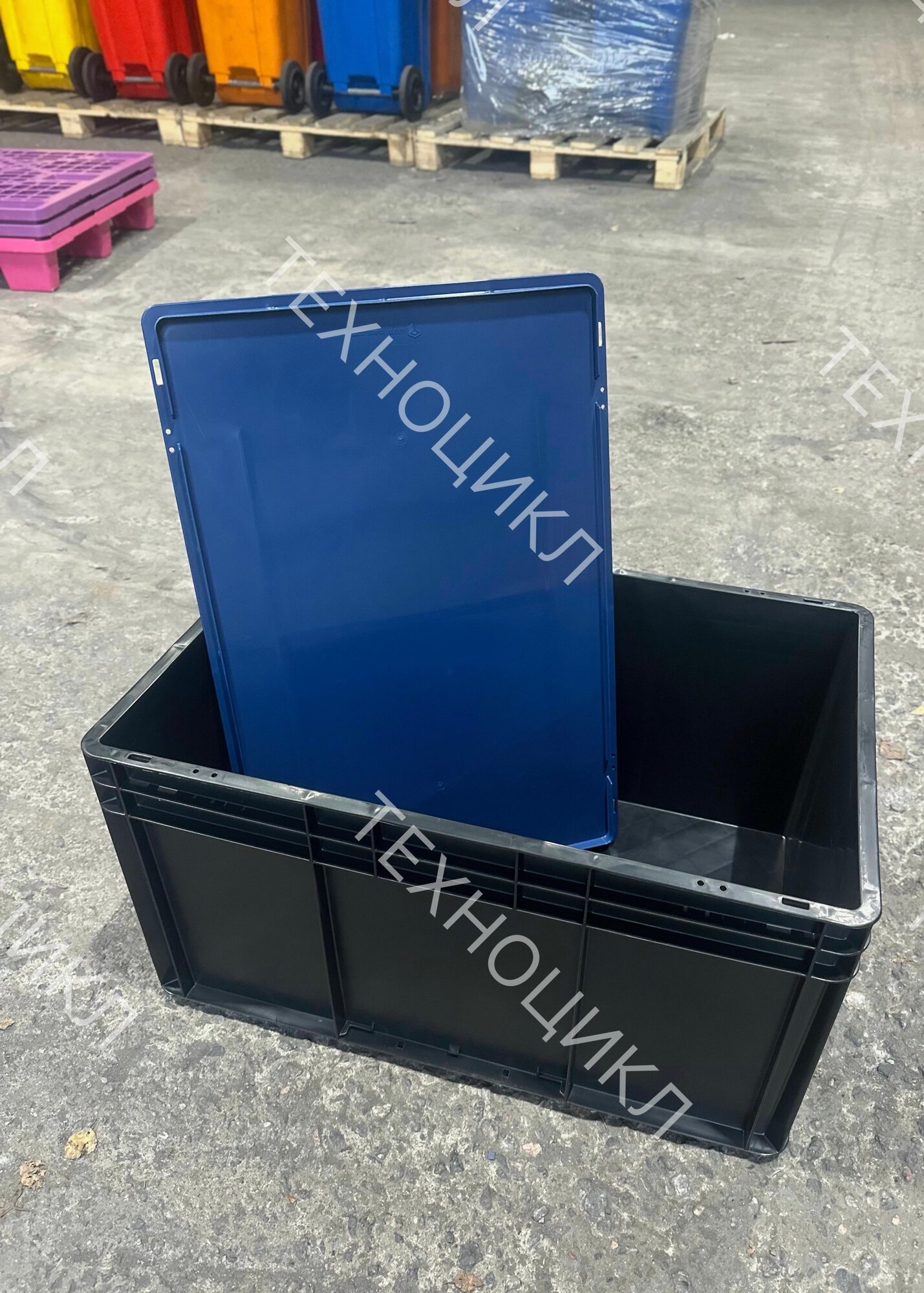 Евро 600х400х320 Ящик с крышкой для хранения длина 60 см, ширина 40 см, высота 32 см.