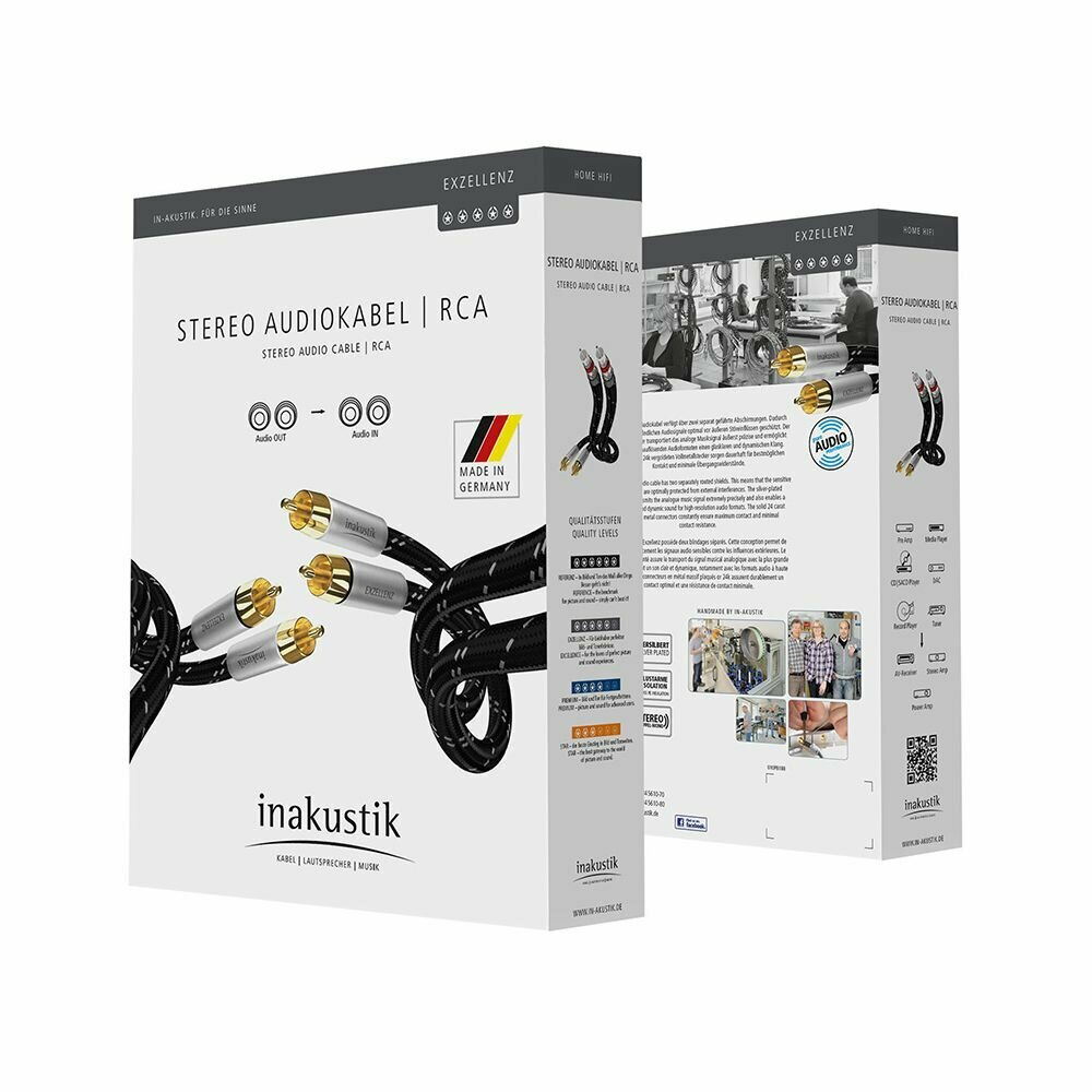 Межблочный кабель INAKUSTIK Exzellenz Stereo Cable RCA, 3.0 m, 00604103