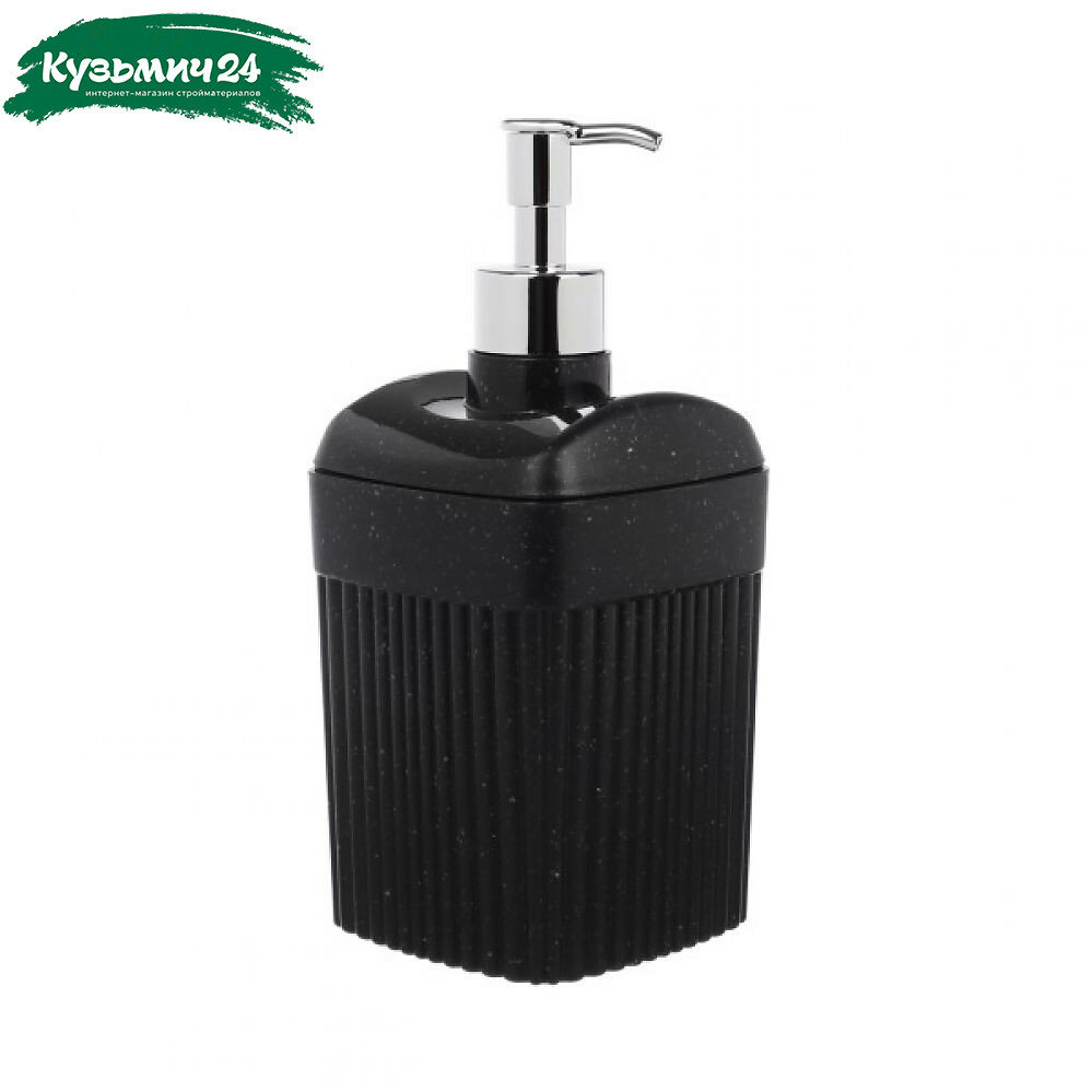 Дозатор Econova Velvet для жидкого мыла, чёрный гранит, 90х90х187 мм, 0.65 л 435220950