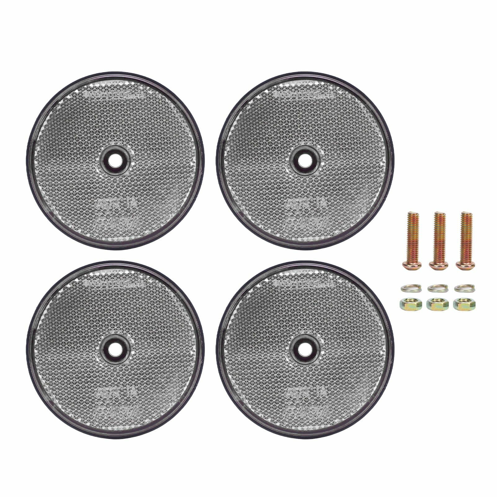 4 круглых отражателя, защитный отражатель диаметром 72 мм, белый