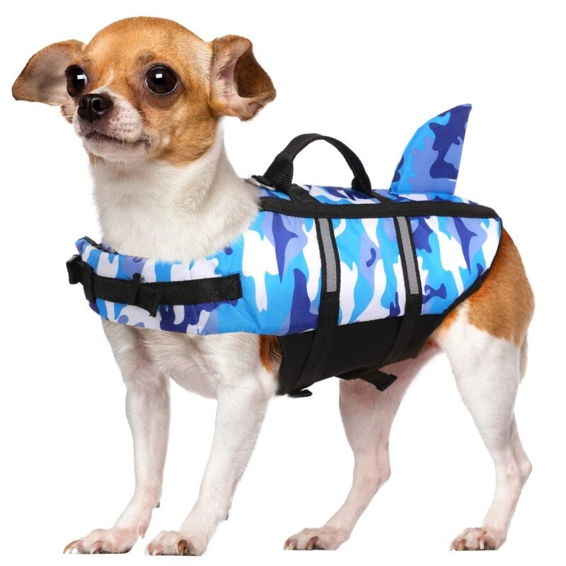Pink shark pet life jacket comfortable and stylish dog vest blue s