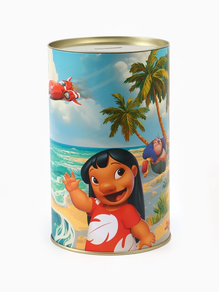 Копилка Disney "Стич" XXL, картонная, металлическая, голубая, 20см