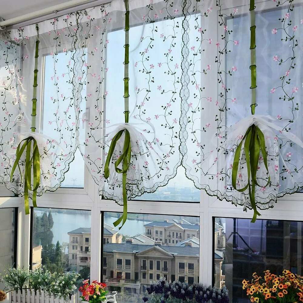 Тюль 80x100 см светло-зеленый