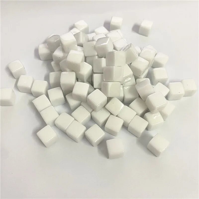 Прозрачные кубические кости 8 мм, 500 шт. Белый, Solid white
