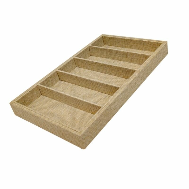 Лоток для показа очков Льняная фланелевая коробка ювелирных изделий от солнцезащитных очков-Цвет льна