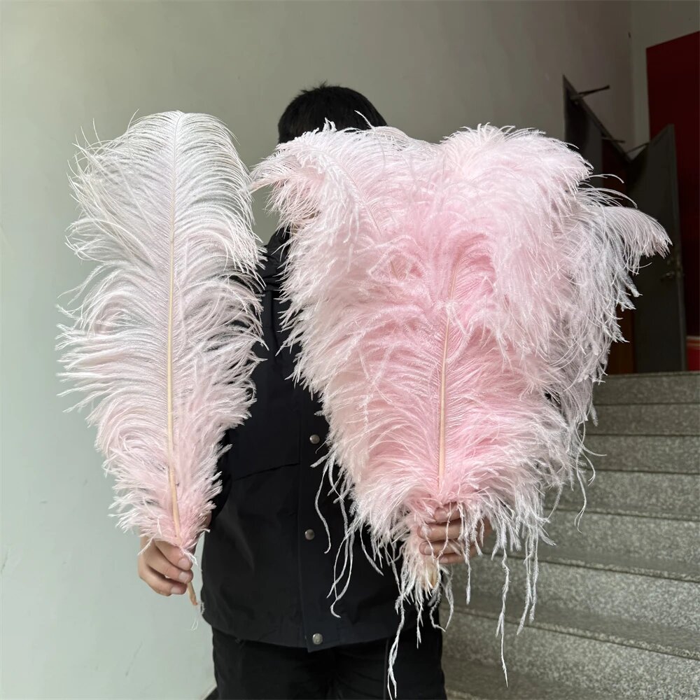 Натуральные страусиные перья WqlcraftS 15-60 см, красные Розовый, 15-20cm 6-8inch, Light pink