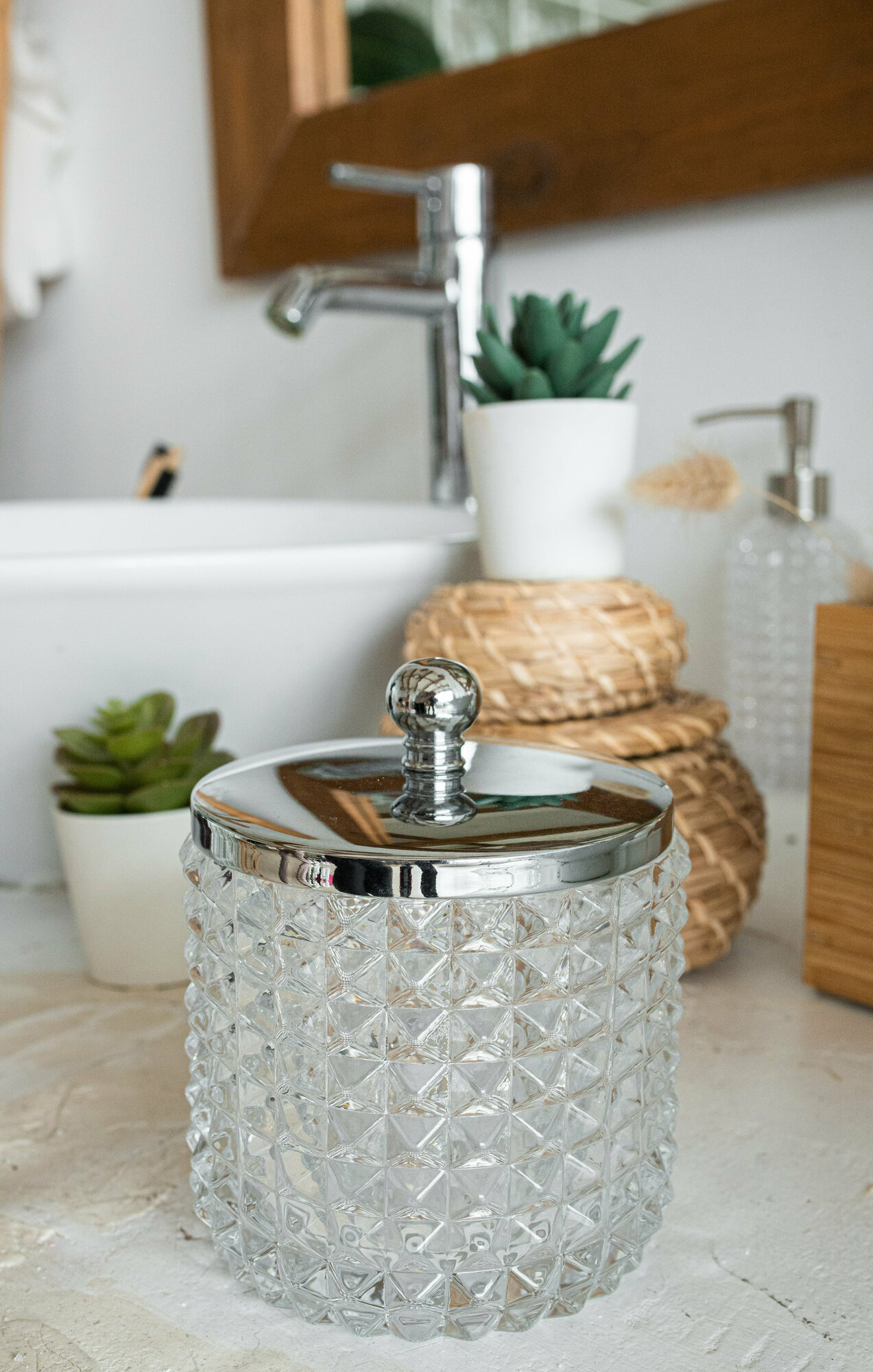 PROFFI HOME Органайзер для ватных дисков и палочек "Glass", стекло