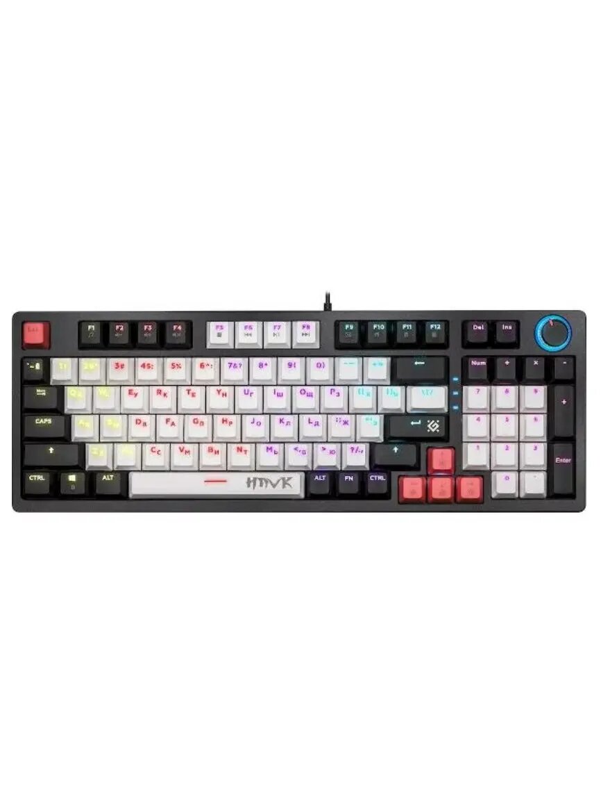 Клавиатура Defender Hawk GK-418 45418 механическая RU, радужн,97кн,1,5м, крас. свитч.