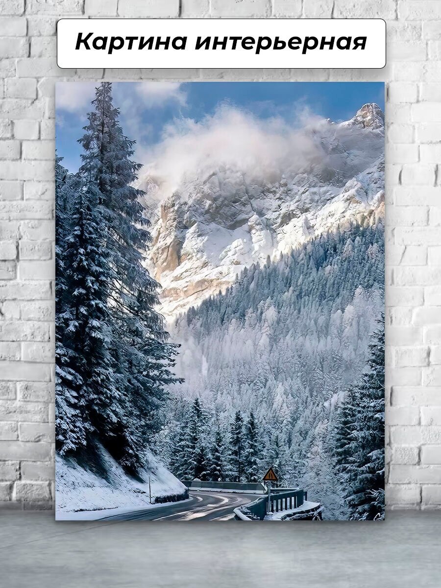 Картина на стену / Картина для интерьера 40х60 Снежные Горы Зима