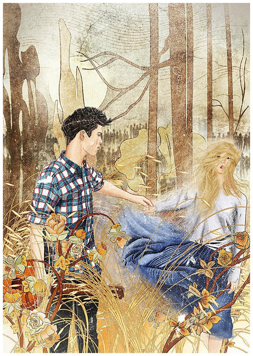 Интерьерный постер на стену картина для интерьера в подарок плакат "Don't Look Back" размера 50х70 см 500*700 мм в черной раме для декора