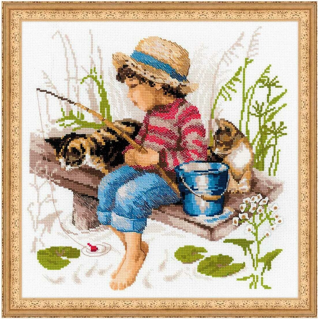 Набор для вышивания крестиком 'Ловись рыбка', 30*30 см, Риолис