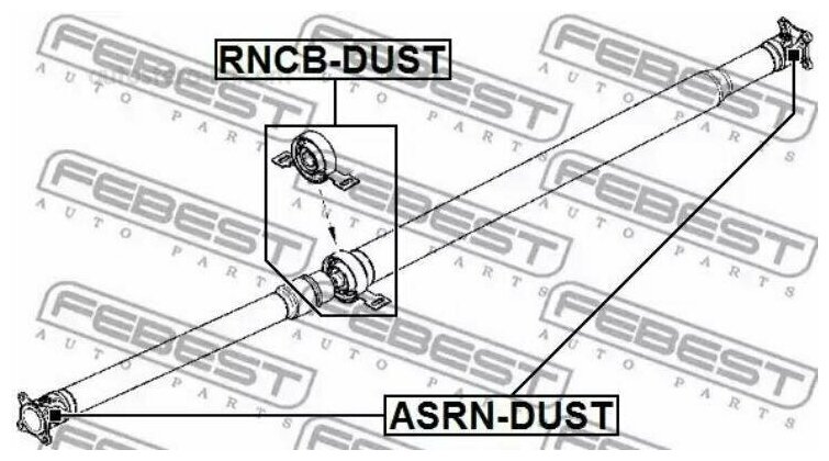 FEBEST ASRNDUST крестовина карданного вала 19X55.5