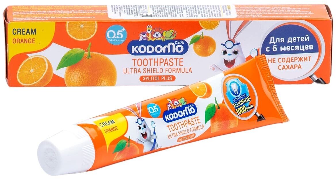 Зубная паста LION Kodomo для детей с 6 месяцев с ароматом апельсина 40 г
