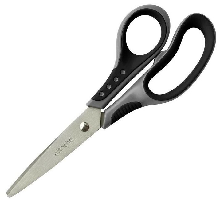Ножницы Attache Graphite 195 мм с пласт. прорез. анатом. руч. чёр./сер. цв 880872