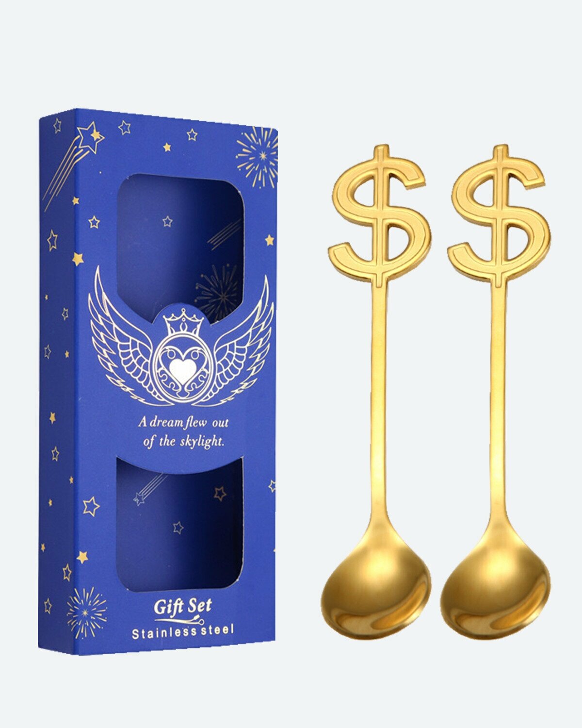 Сувенирная чайная ложка "Доллар" в подарочной коробке
