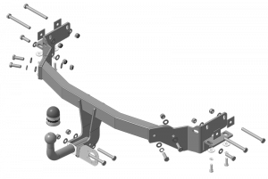 Фаркоп Motodor Hyundai Santa Fe 2012-2018, Grand Santa Fe 2014-2018, Kia Sorento c 2012 (оцинк. Шар) арт.90908-A