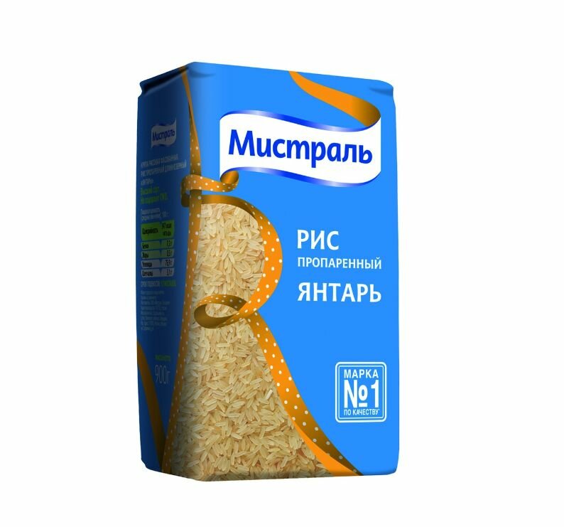 Мистраль Рис янтарь Пропаренный, 900 г