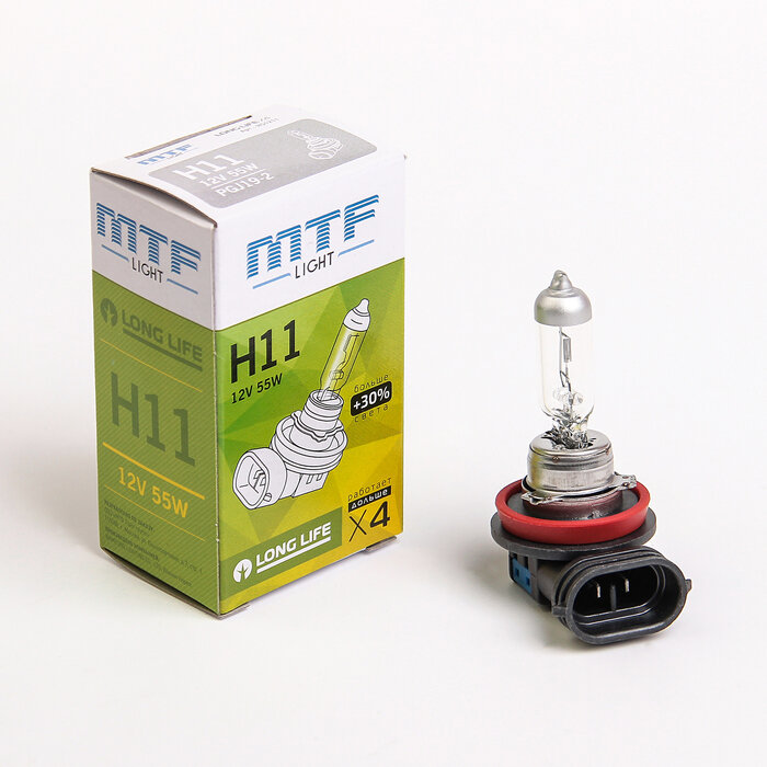 Лампа автомобильная MTF Standard 30%, H11, 12 В, 55 Вт, HS1211