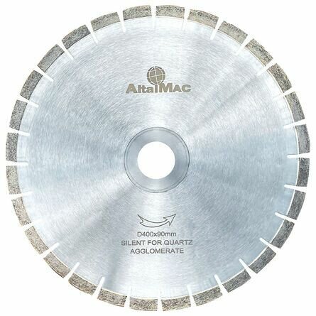Диск алмазный сегментный AITALMAC 400/90 для резки кварцевого агломерата (бесшумный), H15 мм