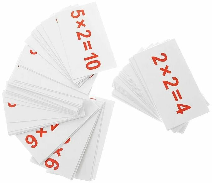 Обучающие карточки Вундеркинд с пеленок "Умножение", 75 двусторонних карточек Домана для обучения счету с примерами и ответами